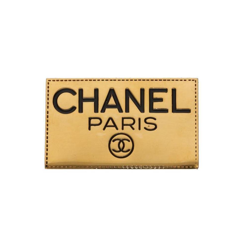 Chanel Plate Square Brooch Gold - Gem